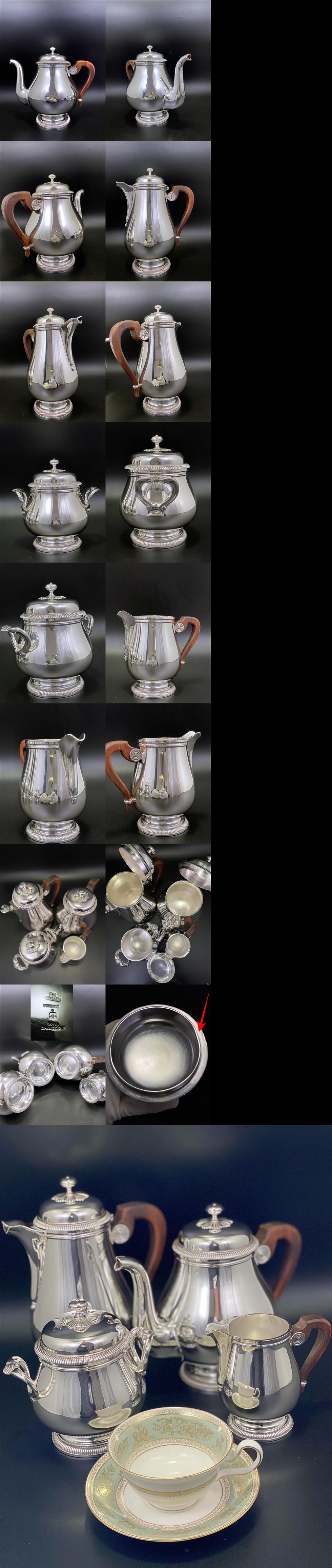 日本代購代標第一品牌【樂淘letao】－H78 美品 重厚 クリストフル ガリア ティーポット セット コーヒー シュガー クリーマー ミルク シルバーコーティング フランス